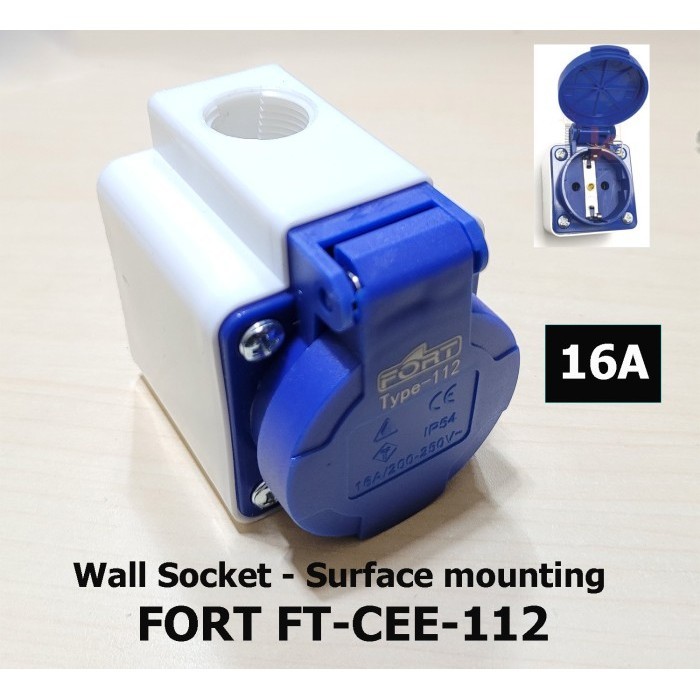 Jual LG09 WALL SOCKET FORT FT-CEE-112 2P 16A SURFACE MOUNTING stop ...