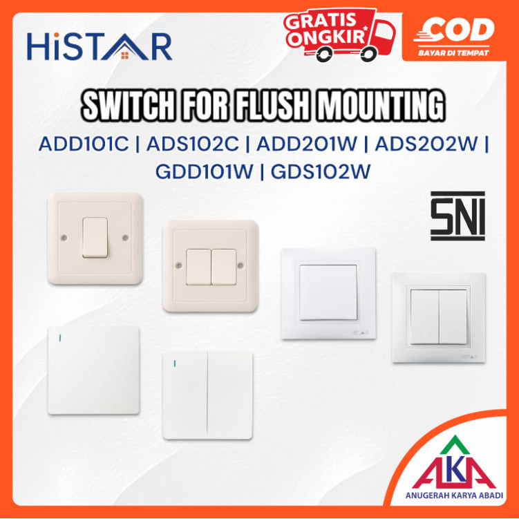 Jual HISTAR Saklar / Switch IB Single / Double / Engkel / Dobel inBow Listrik 10A Tanam Dinding ...