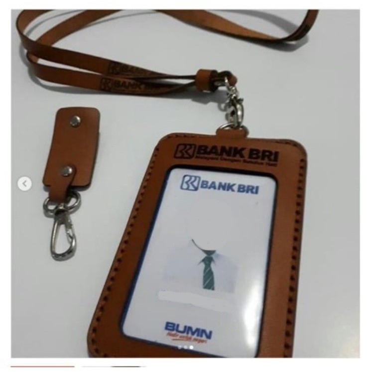 Jual Name Tag Kulit Bank BRI Id Card Bank BRI Name Tag Kulit Custom, Id ...