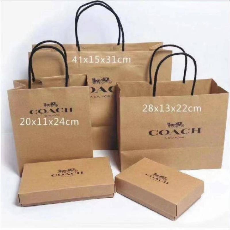 Jual Coach Paperbag Box Giftbag Accessories Bag (WRAP WITH CARE & Card ...