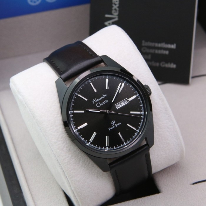 Jual JAM TANGAN PRIA ORIGINAL ALEXANDRE CHRISTIE AC-1025 ( FULL BLACK ...