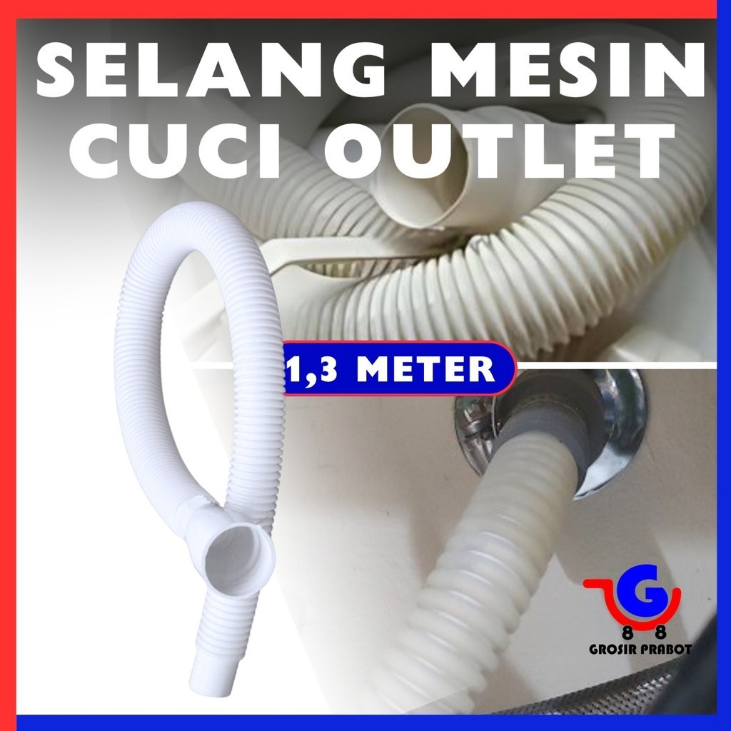 Jual Selang Pembuangan Air Mesin Cuci 130cm 1,3m Slang Flexible Drain ...