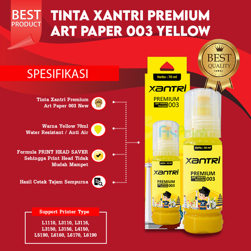 Jual Tinta Xabtri Art Paper 003 CMYK 70ml Tinta Refill Printer Epson L1110 L3110 L3116 L3150 ...