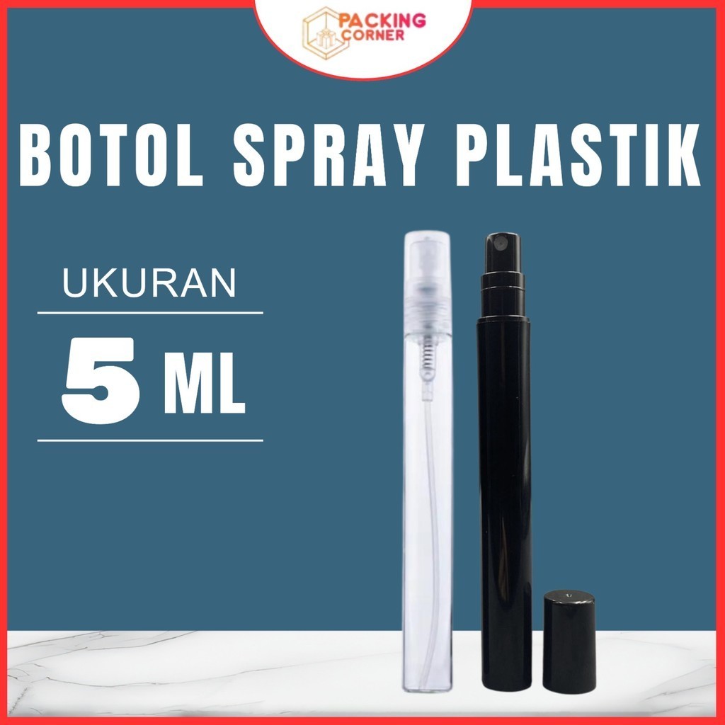 Jual Botol Parfum Spray Plastik 5ML 5 ML Hitam Bening Clear Wadah ...