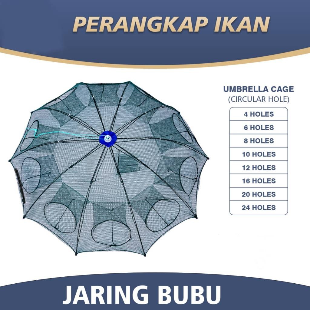 Jual TRU Perangkap Ikan Bubu Payung Multi Hole (4 Lubang-24 Lubang) /bubu payung 8 lubang/Jala ...