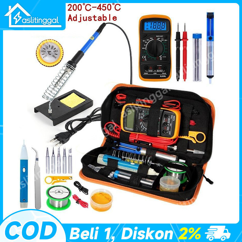 Jual Solder listrik Set 16in1/Kitset Solder 60w/ Solder Listrik Murah Paket Penyedot Penghisap ...