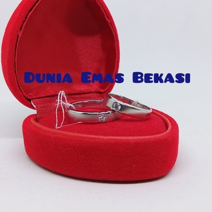 Jual Wedding Ring Sircon Couple, Emas Putih 750,Berat 6 gram(Sepasang ...