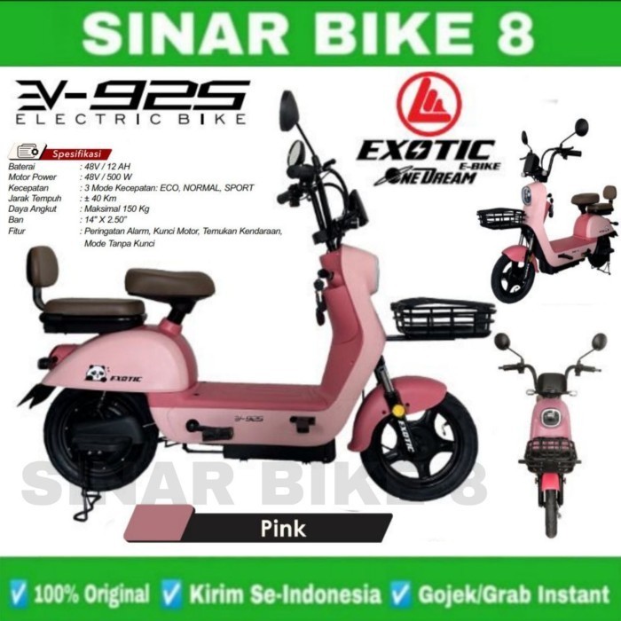 Jual Sepeda Listrik EXOTIC EV 925 BY PACIFIC Electric E Bike 500 Watt | Shopee Indonesia