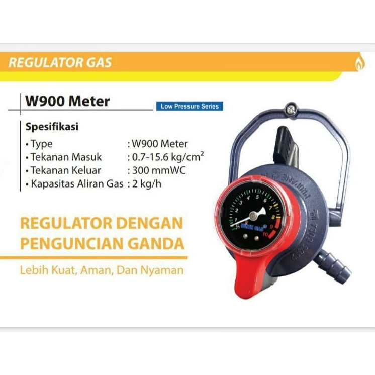 Jual ORIGINAL Regulator Gas Anti Bocor Winn Gas 900 Meter Dobel Lock ...