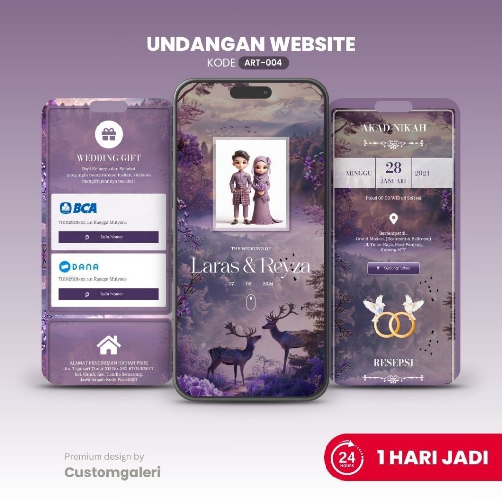 Jual Undangan Digital Pernikahan Premium dan Elegant | Tema Art ...
