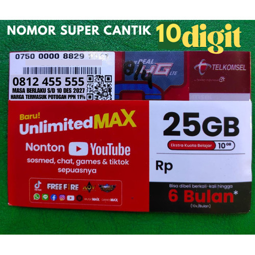 Jual Nomor Cantik Telkomsel Simpati Kartu Perdana Super Bagus 10 Digit HRV8 aktifkan wilayah ...