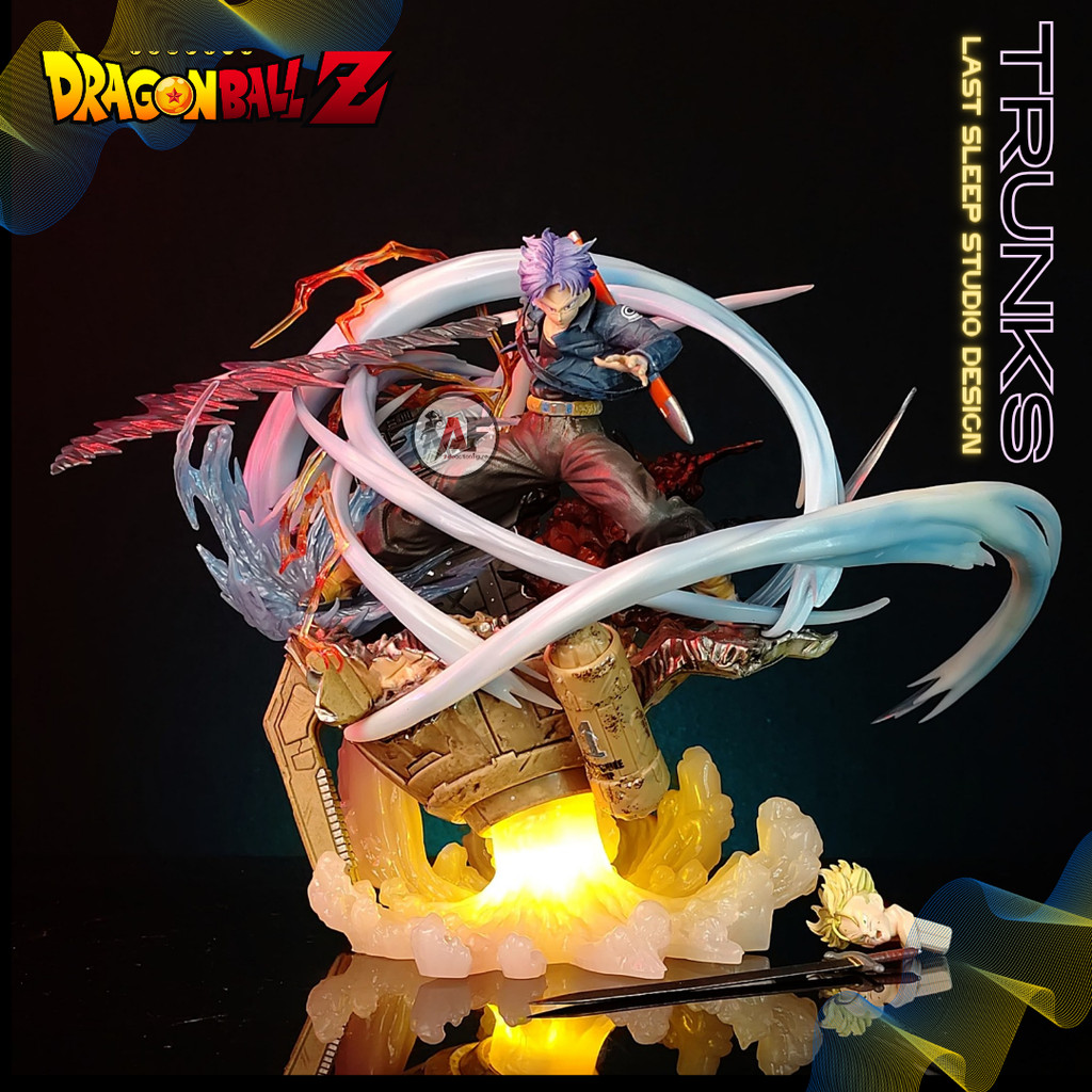 Jual Statue Dragon Ball Trunks Last Sleep Studio design recast with LED ...