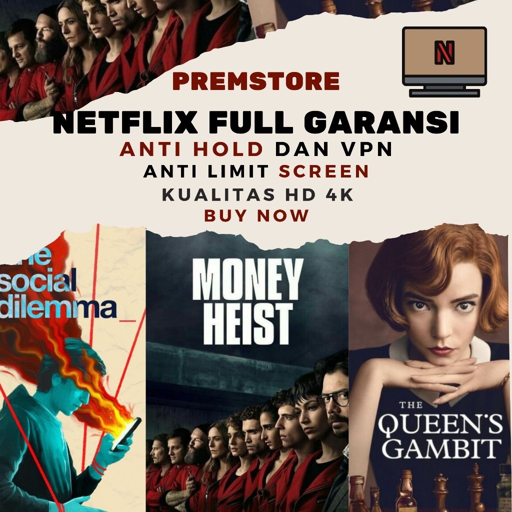 Jual NETFLIXXX PREMIUN FULL GARANSI DAN ANTI LIMIT SCREEN 1-3 BULAN | Shopee Indonesia