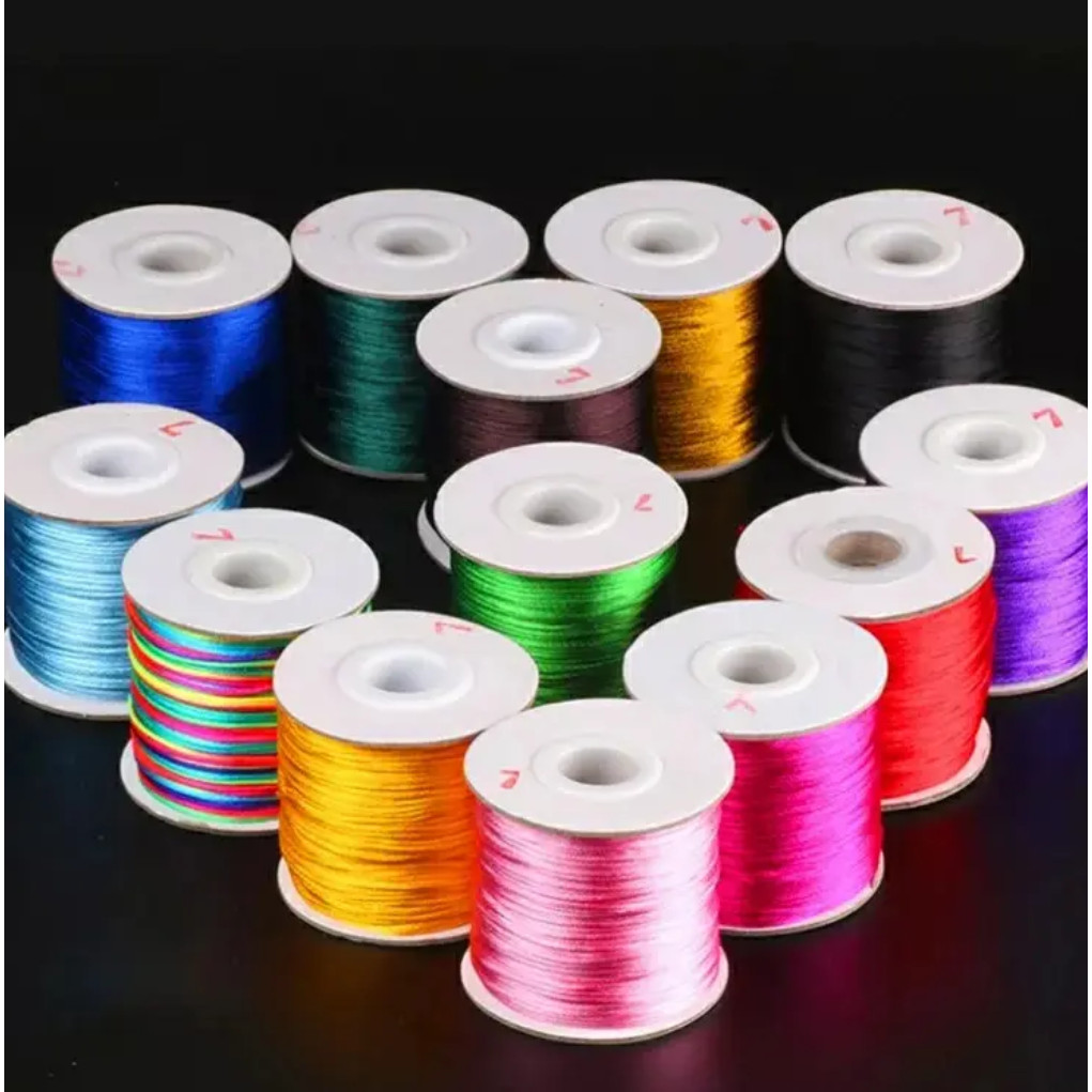 Jual Tali satin cina 1mm bahan craft untuk membuat gelang dan kalung ...