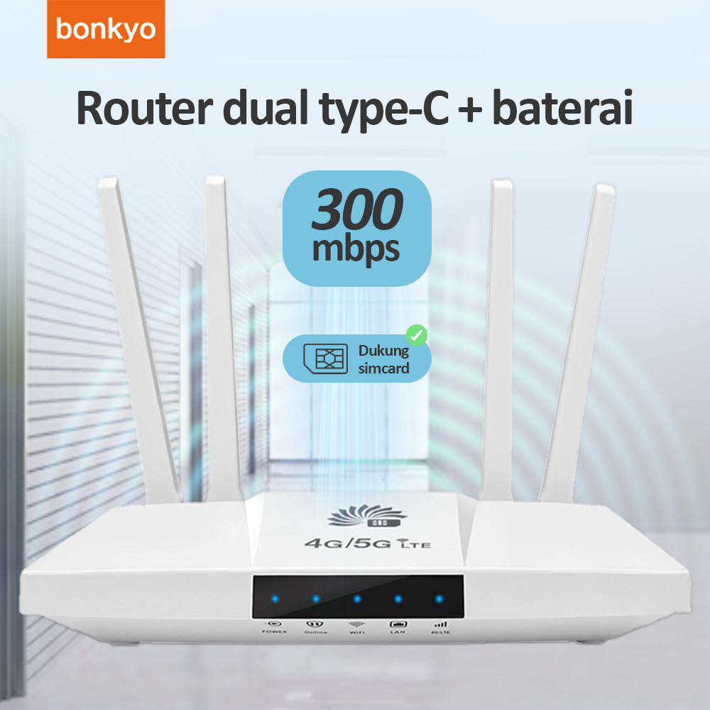 Jual Bonkyo Router 4G 150M kartu steker nirkabel ke kabel jaringan RJ45 ...