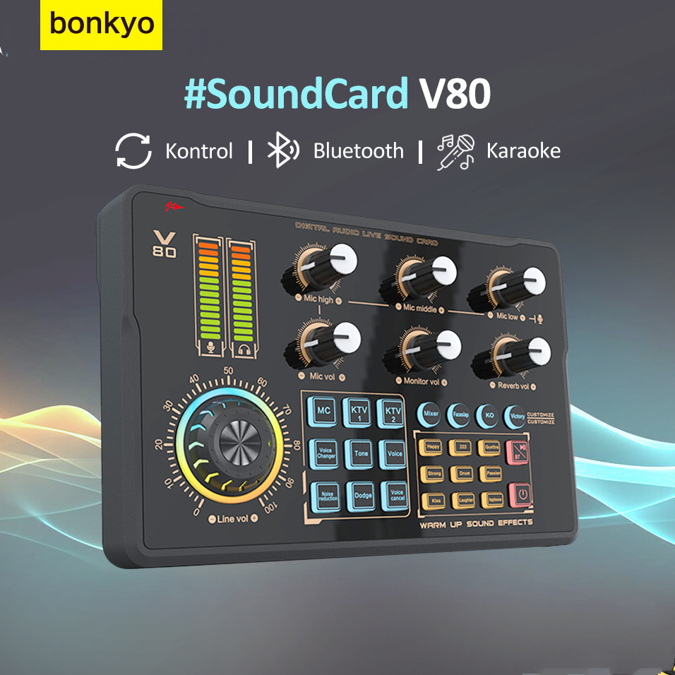 Jual BONKYO V80 SoundCard Bluetooth compatible External Wireless DJ ...