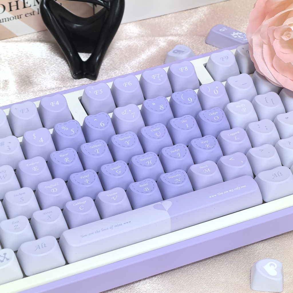 Jual Purple Keycap New Love Shape Lo Pbt Romantic French Style For 87 ...