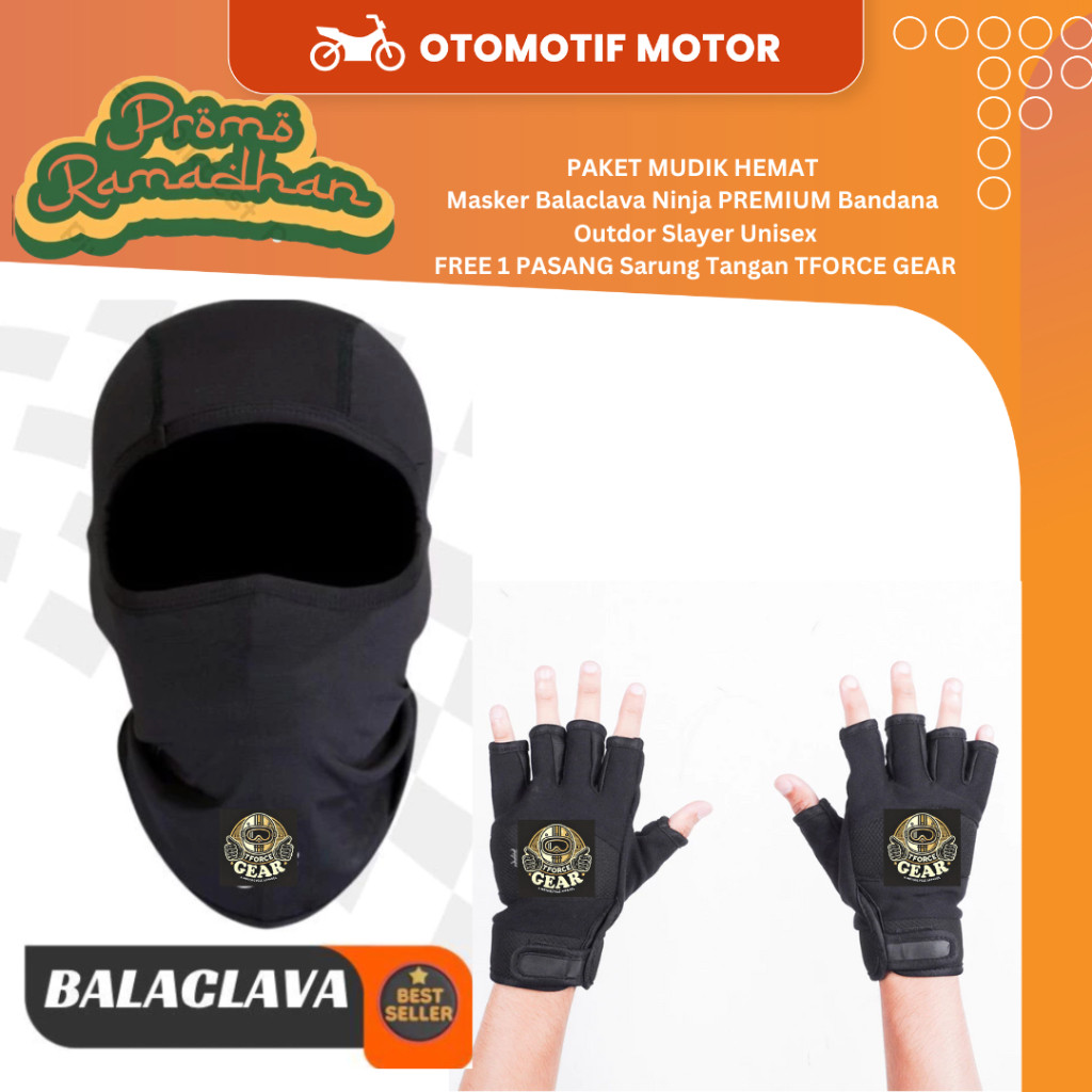 Jual TFORCE Gear * Balaclava TForce Gear Masker Motor Premium FREE ...