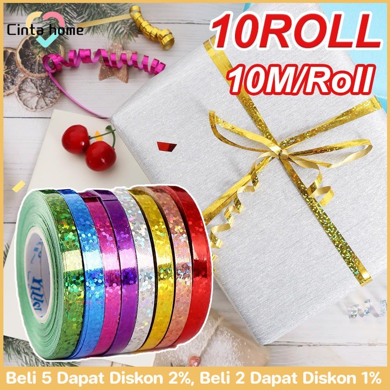 Jual 10M Balon Pita Laser Tali Alat Terikat Pita Balon Gold / Silver ...