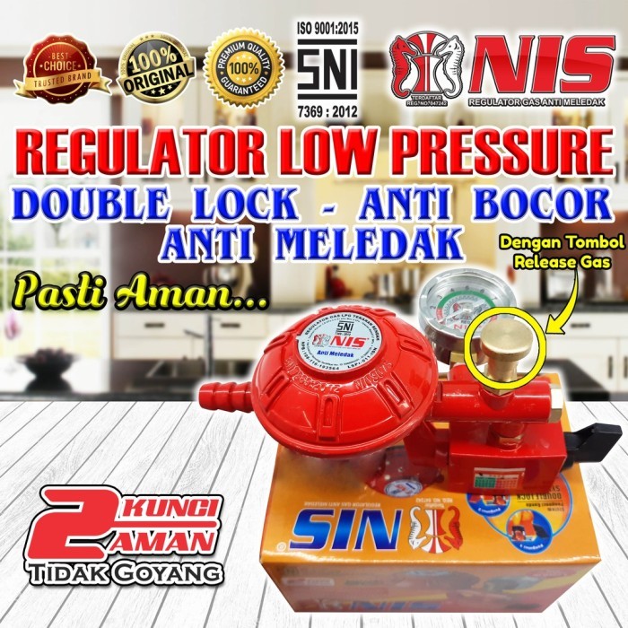 Jual NIS Regulator Gas 2 Kunci Robot Otomatis 0307 S Meter Tekanan Rendah | Shopee Indonesia