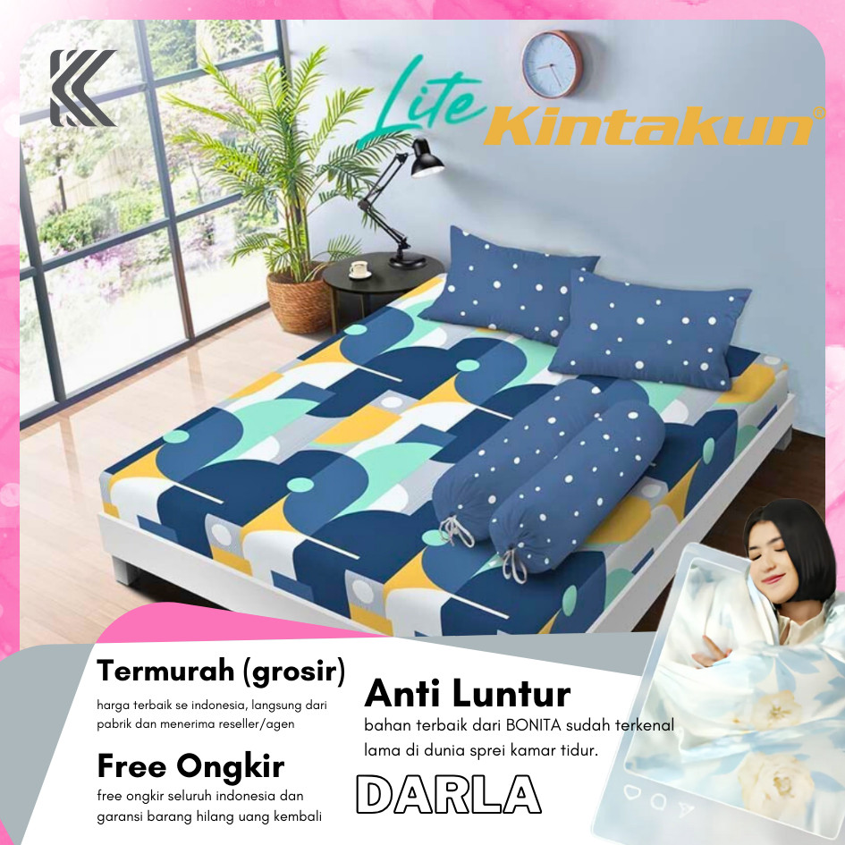 Jual Sprei Kintakun Lite Original Motif Darla Queen 160x200 No 2 Lembut ...
