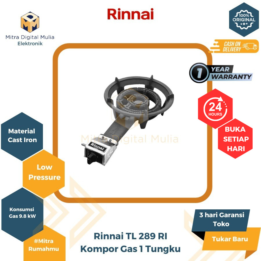 Jual Rinnai TL 289 RI Kompor Turbo 1 Tungku | Shopee Indonesia