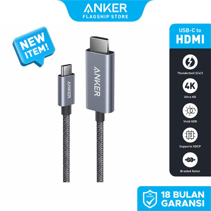 Jual Anker Kabel HDMI Cable 4K 60Hz HDR HDMI to USB C Cable 3FT Ultra ...