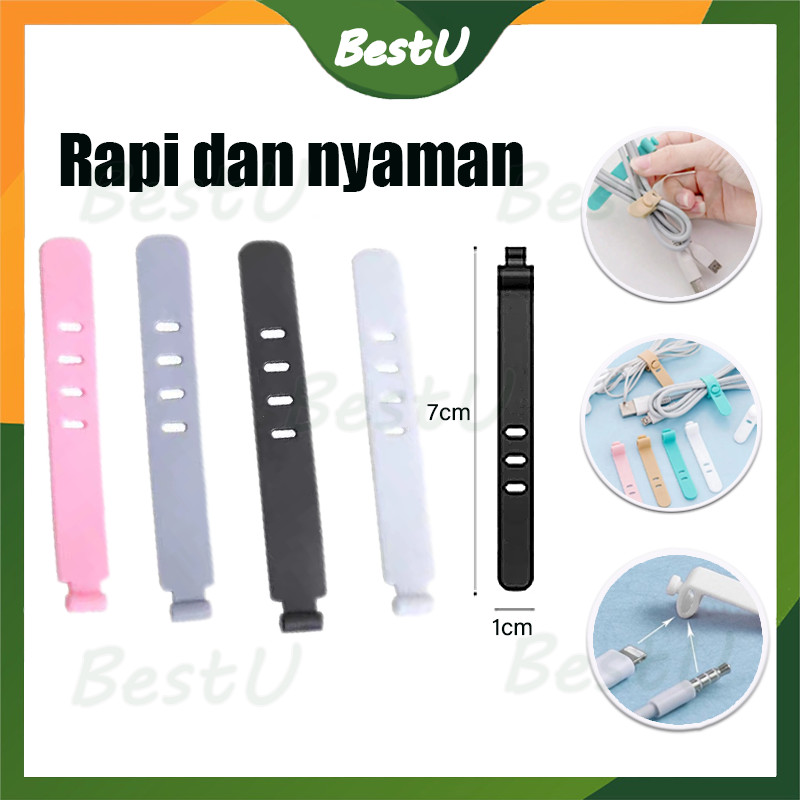 Jual Cable Clip /Cord Holder Tali /Tali Pengikat Kabel Karet/Headset ...