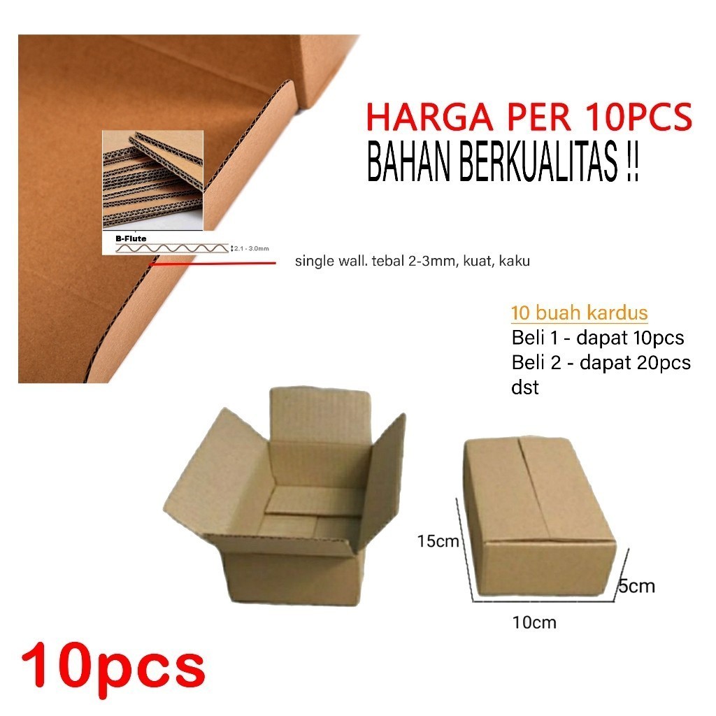 Jual 10 BUAH KARDUS PACKING BOX COKLAT UKURAN 15X10X5 CM | Shopee Indonesia