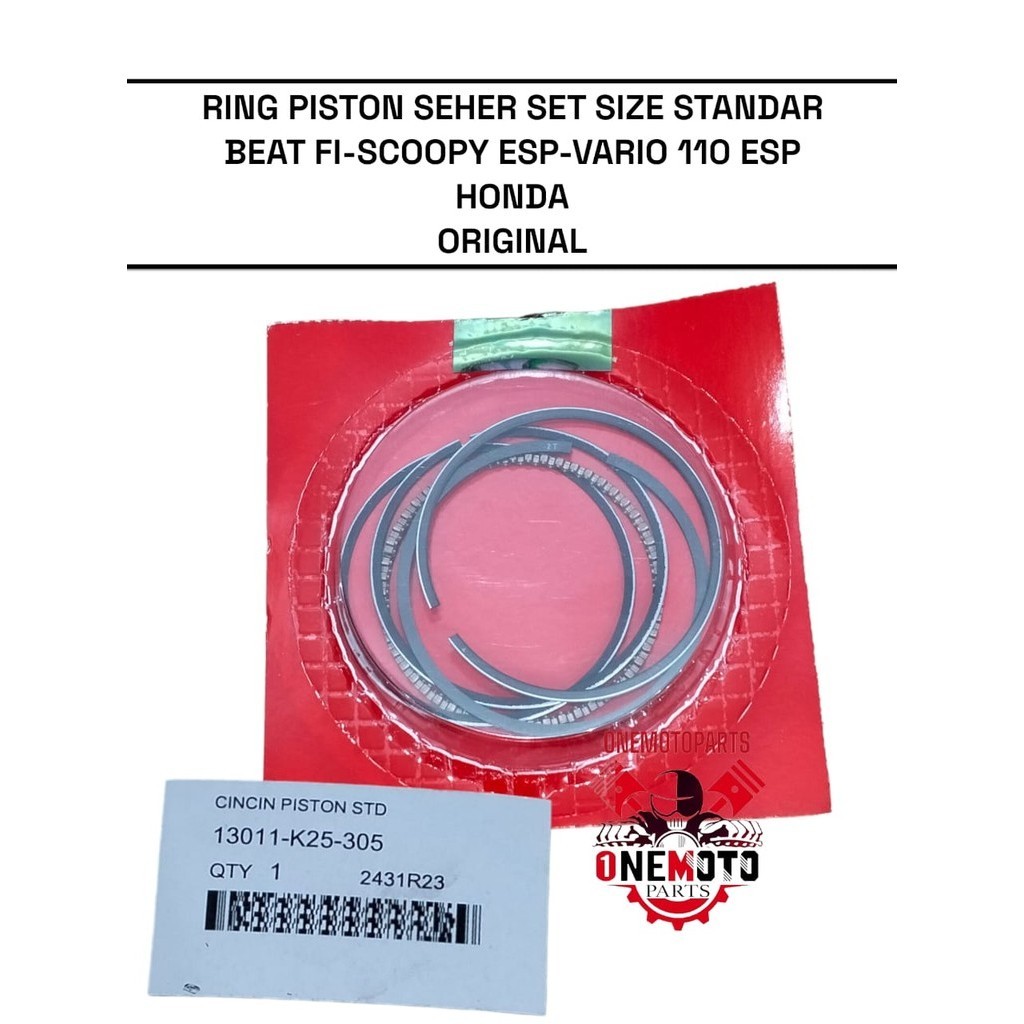 Jual RING PISTON SEHER SET SIZE STANDAR BEAT FI SCOOPY ESP VARIO 110 ...