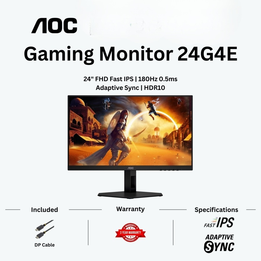 Jual Monitor LED AOC 24G4E Gaming - Full HD 180Hz 24" Inch | Shopee ...