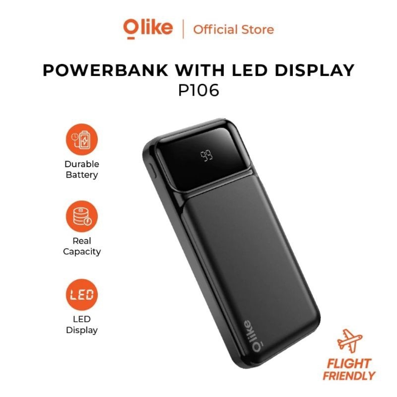 Jual OLIKE P106 POWERBANK 10000MAH 5V 2.4A LED DISPLAY USB & TYPE-C ...