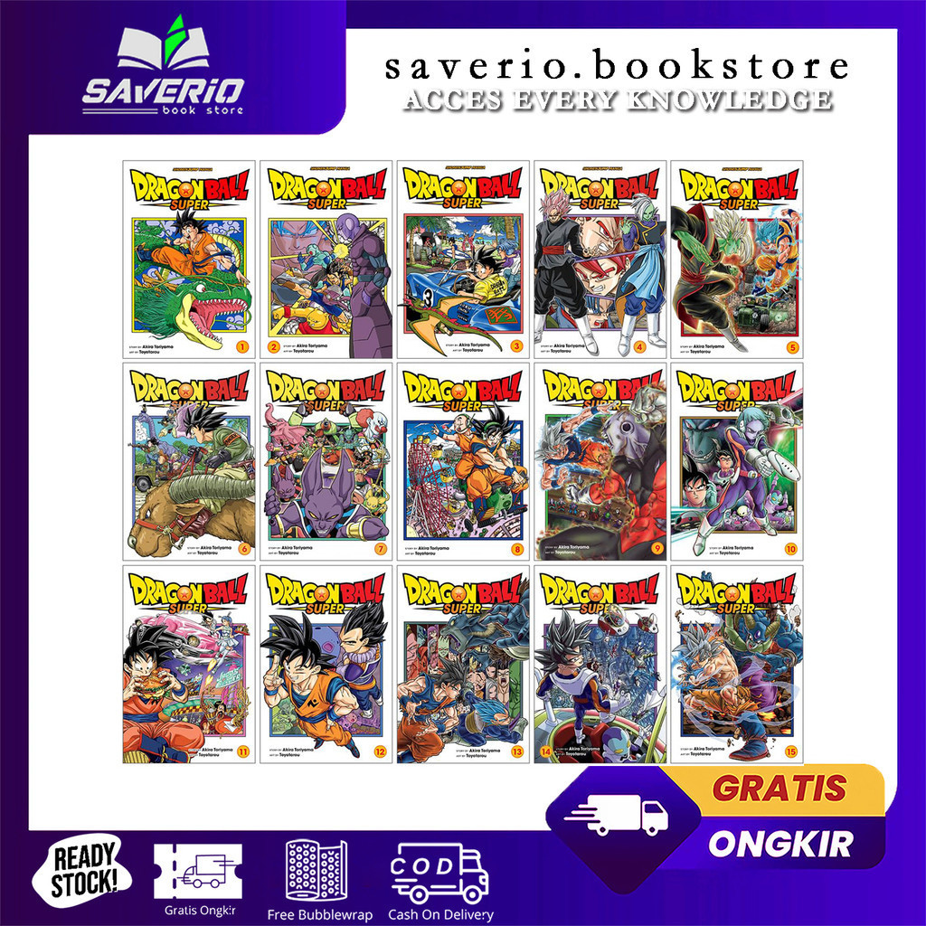 Jual Comic Manga Dragon Ball Super Series Vol 1-15 Books Collection Set ...