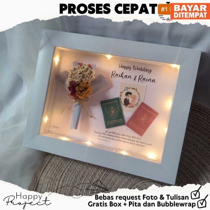 Jual MARRIAGE BOOK IN FRAME | BINGKAI 3D | KADO UNIK | KADO WEDDING ...