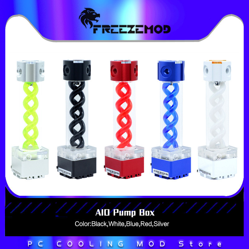 Jual FREEZEMOD DDC AIO Pump Box Cooling + Round DNA Spiral Reservoir RGB PWM 4 Meters Flow 800L ...