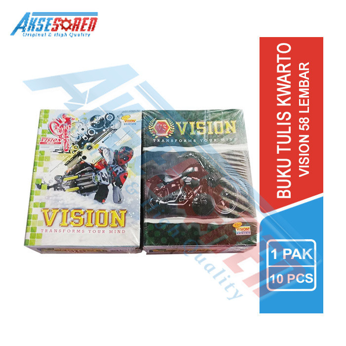 Jual Buku Tulis Sekolah Vision [Isi 58 Lembar/10 Buku/1 Pack] / Buku ...