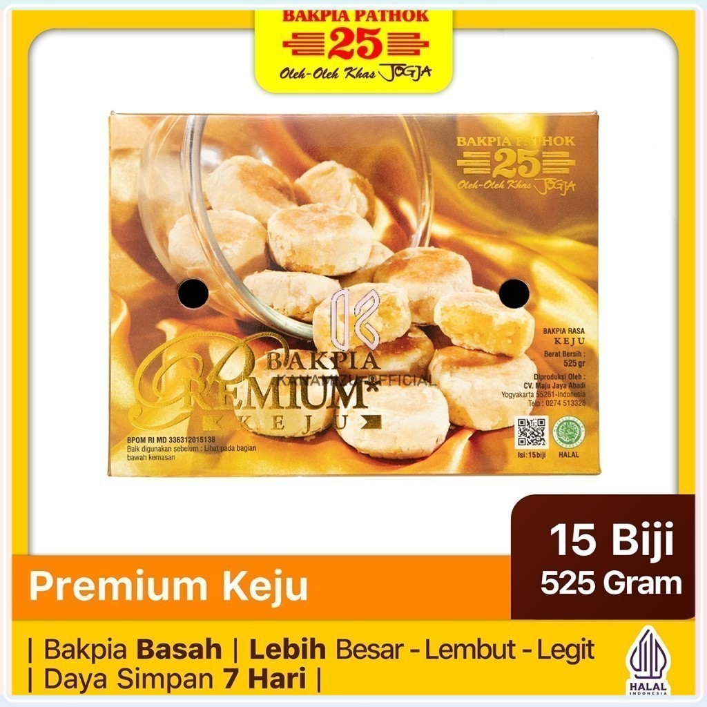 Jual Bakpia Pathok 25 Premium Original Rasa Keju Pia Basah Fresh Isi 15 ...
