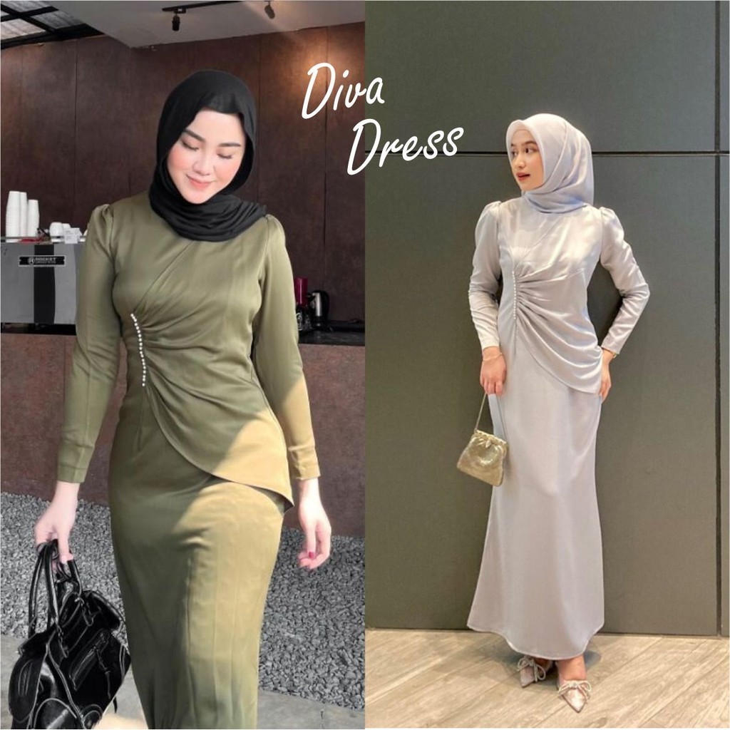 Jual DIVA DRESS VIRAL GAMIS PESTA SERAGAM BRIDESMAID SATIN DRESS PESTA KONDANGAN SIMPLE DAN ...
