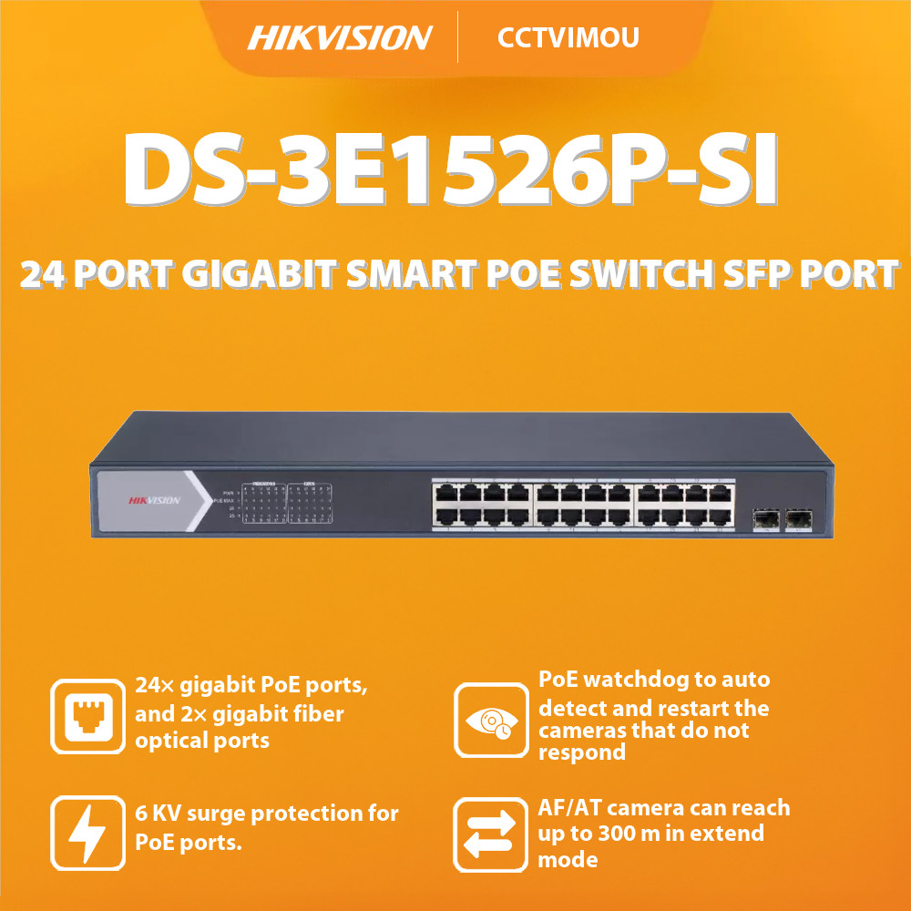 Jual HIKVISION DS-3E1526P-SI 24 PORT GIGABIT SMART POE SWITCH SFP PORT ...