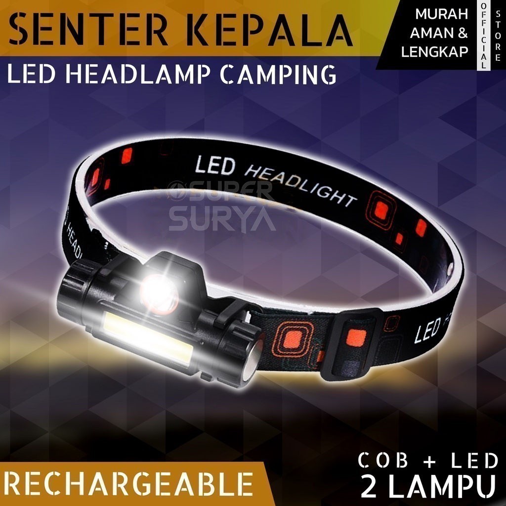 Jual Senter Kepala LED Mini COB XPE Headlamp Bisa Putar Copot Cas USB ...