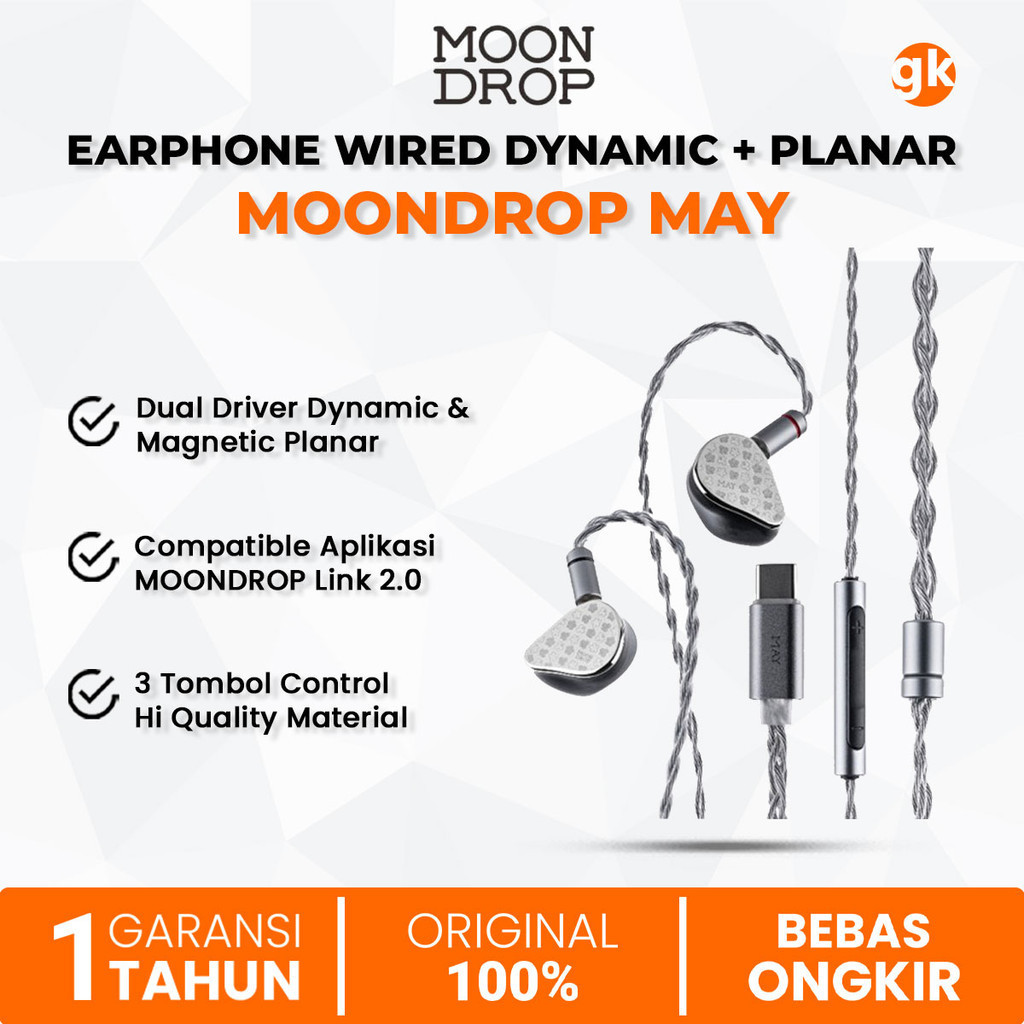 Jual MOONDROP MAY Dynamic Driver + Planar Magnetic In-ear Headphone ...