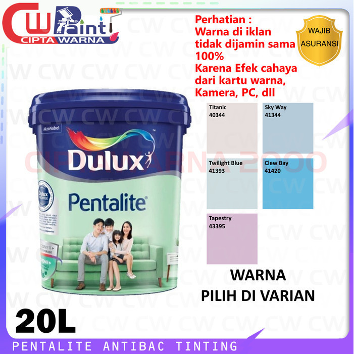 Jual Dulux Pentalite Antibac Tinting Cat Tembok Dinding Interior Biru ...