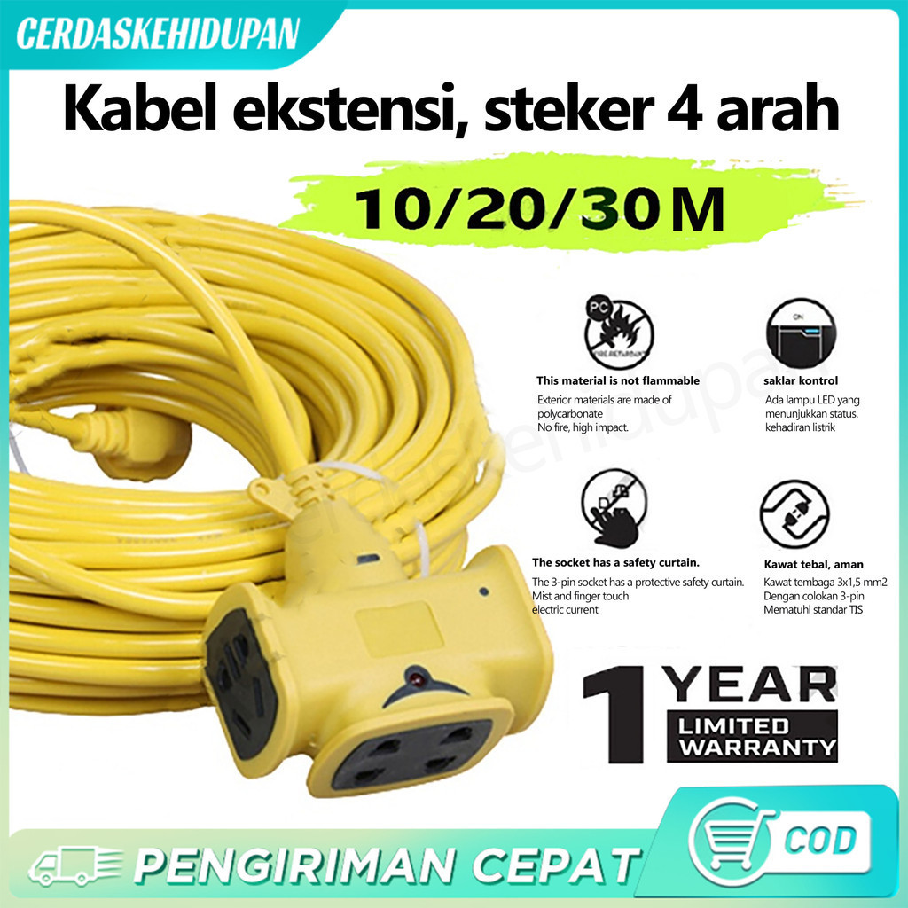Jual 30m mtr Kabel Ekstensi 1.5 mm Cable Extension Sambungan Kabel ...