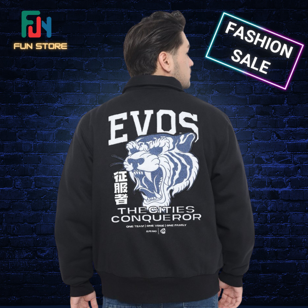 Jual jaket varsity EVOS GLORY BLACK "THE CITIES CONQUEROR" terbaru 2024 ...