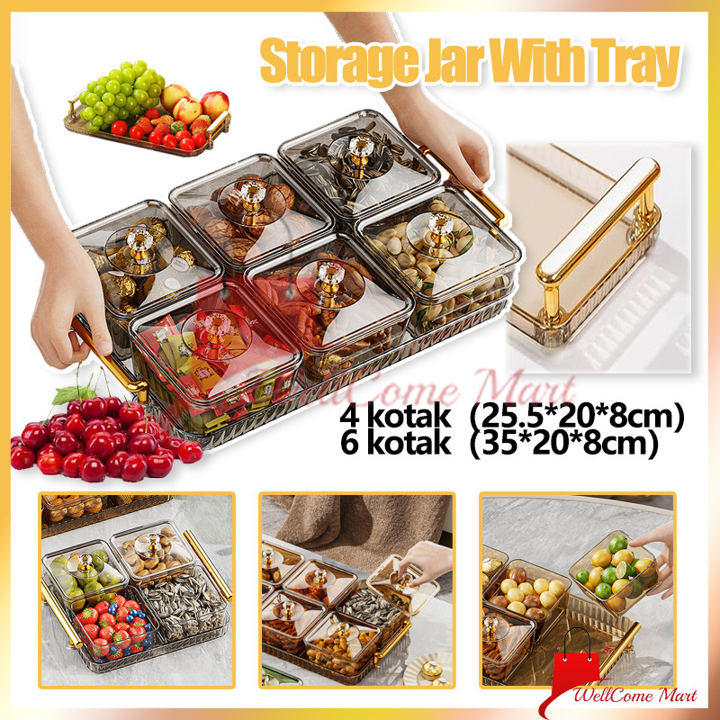 Jual Snack Tray Snack Bowl Tempat Saji / Dengan Nampan Tempat Cemilan ...