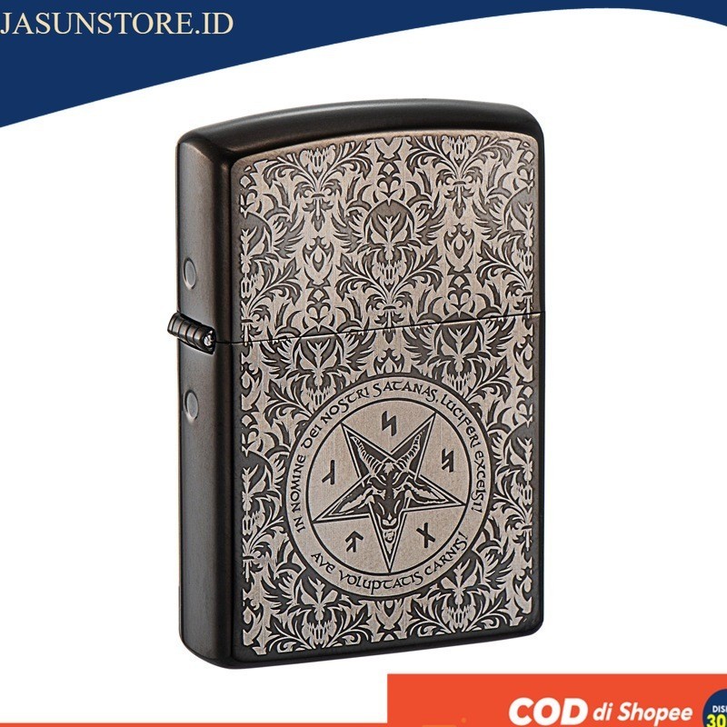 Jual NEW!! Lighter Zippo Motif Silver Satan 121 Korek Api Minyak Jasun ...