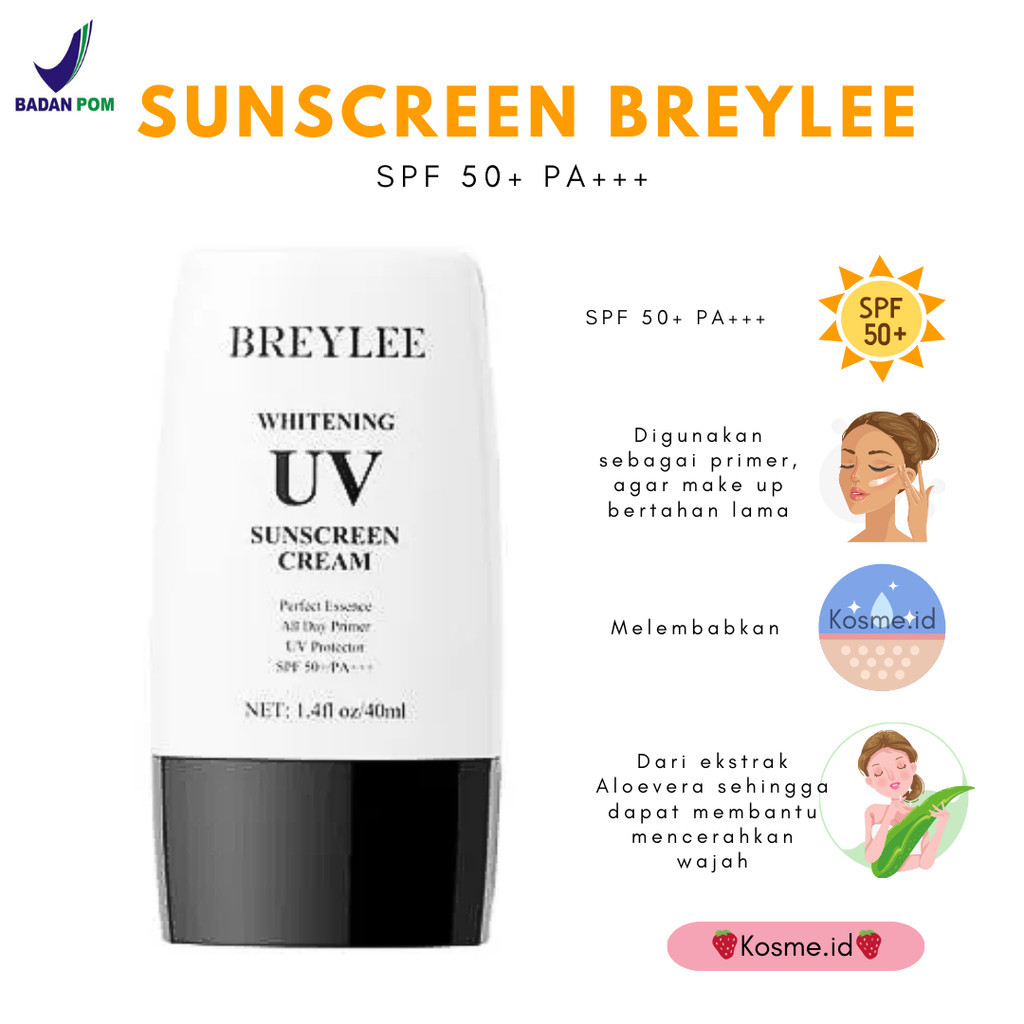 Jual Sunscreen BREYLEE BPOM SPF 50 PA++ Primer Whitening Cream UV ...