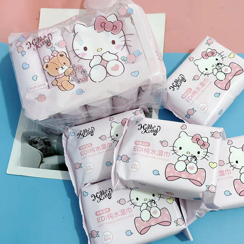 Jual Tisu Basah/Mini Wet Wipes Tissue Travel Hand and Mouth Hello Kitty ...