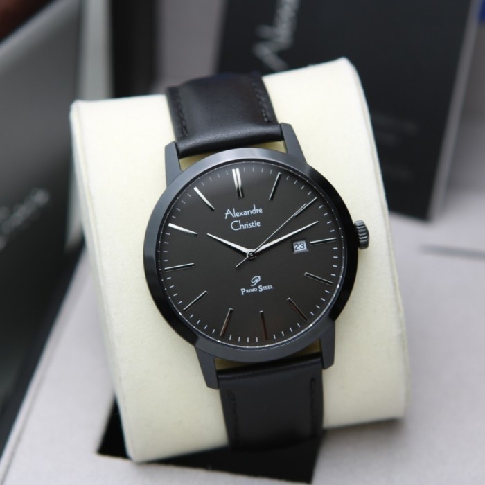 Jual JAM TANGAN PRIA ORIGINAL ALEXANDRE CHRISTIE AC-1007 ( FULL BLACK ...