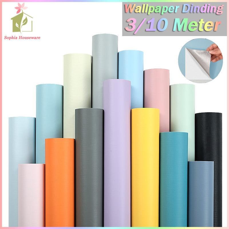 Jual WALLPAPER STICKER 60 Cm X 10 M STIKER DINDING MOTIF POLOS PASTEL ...